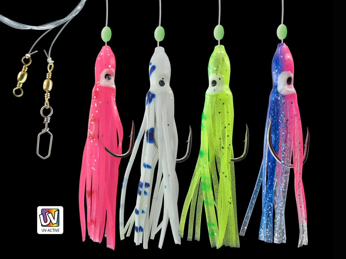 Dega Special Octopus System with 4 arms - Leurre train de plumes mer ...